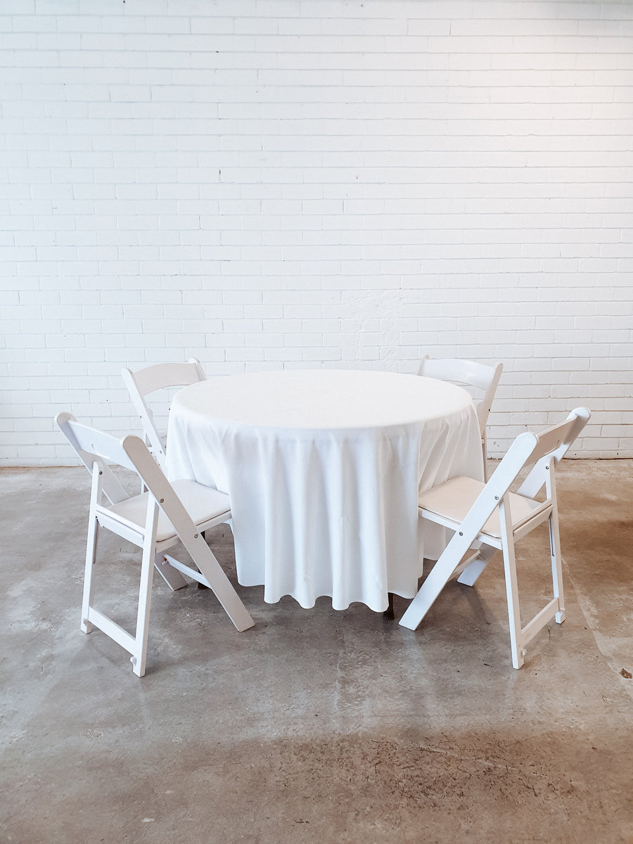 White 2.2m Round Tablecloth – Welcome to Select Events — formerly Ede ...